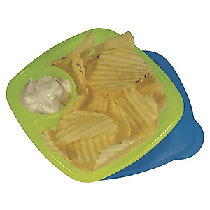 Take A Dip 2 the Side Food Container Keeps Dips, Fruit, Chips, Sandwiches, & More Separate & Ready for Lunch, Two Pack