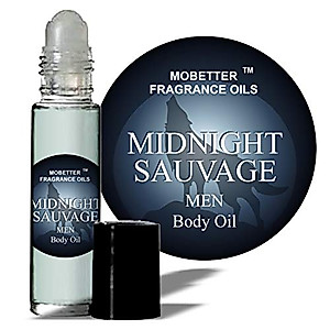 MOBETTER FRAGRANCE OILS Midnight Sauvage Men Cologne Body Oil 1/3 oz roll on Glass Bottle