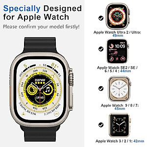 Astorgos Ocean Silicone Band Compatible with Apple Watch Band Ultra2 Ultra 49mm 45mm 44mm 42mm iWatch Series 9 8 7 SE2 SE 6 5 4 3 2 1,Adjustable Band Breathable Replacement Strap for Women Men,Black