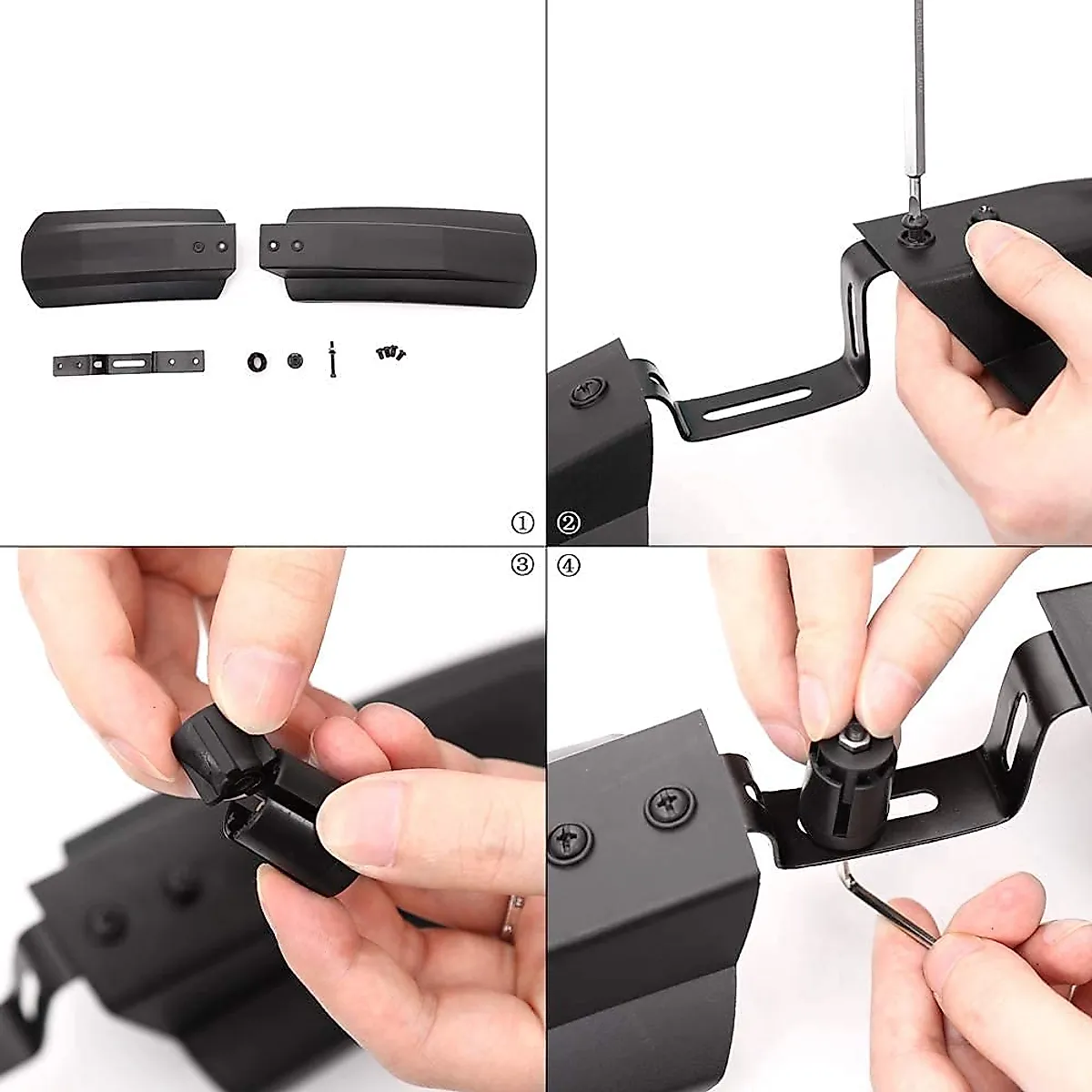 26 inch Bicycle Mudguard Front Back Rear Tire Mud Guards Kit Quick Release Bike Fenders Set for Road Mountain Bike Fat Tire Bike Outdoor Cycling