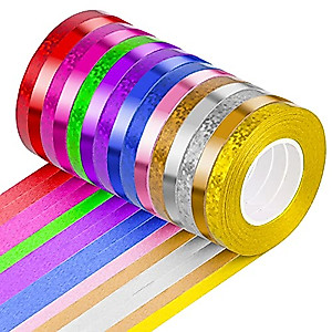Grevosea 15 Rolls Ribbon for Balloons, 32.8ft Colorful Balloon String Balloon Ribbon Christmas Curling Ribbon for Gift Wrapping Party Wedding Festival Deco 1/5" Wide
