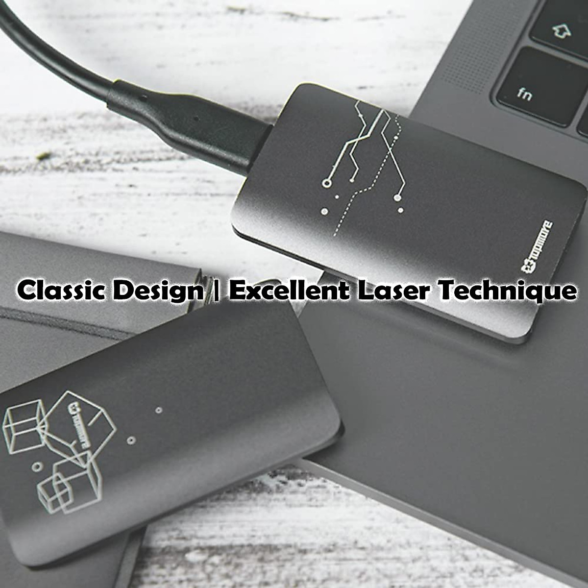 TOPMORE TS1 1TB Portable SSD TLC NAND Flash Type C External Solid State Drive - Up to 487.9MBs