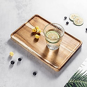 JF JAMES.F Rectangle Wooden Serving Tray Decor Serving Tray Kitchen Table Decor Coffee Table Decor Living Room Decor Serving Trays Suitable for Coffee Shop, Dining Room, Living Room and Other Scenes