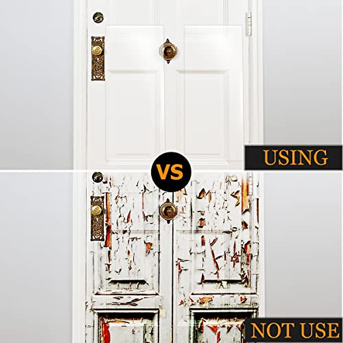 FTSTC Door Protector from Dog Scratching, 8.3-inch x 79-inch Clear Door Scratch Protector, Heavy Duty Door Guard Cover for Dog and Cat Clawing, Flexible Door Scratch Shield