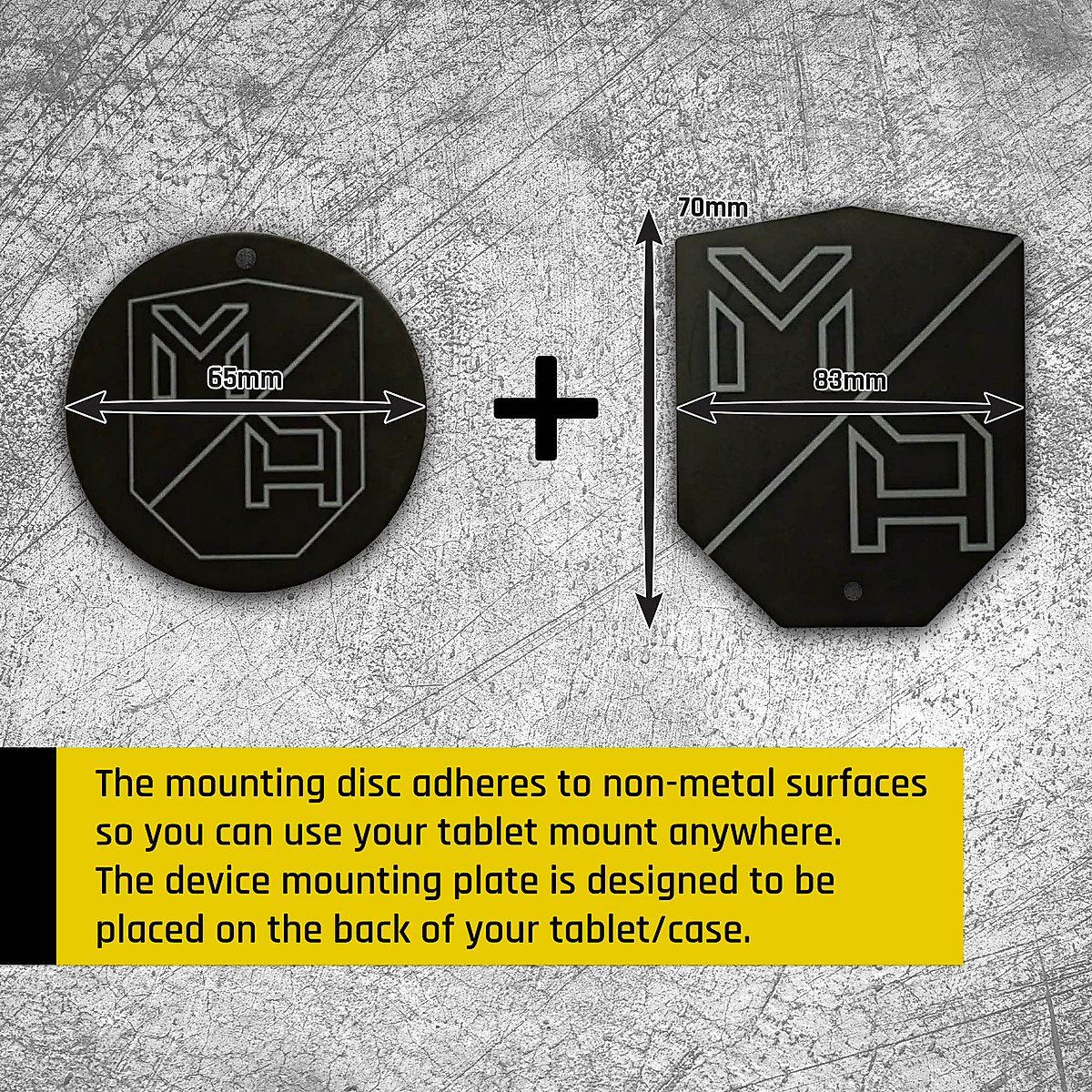 Mob Armor TabNetic Combo Pack - Magnetic Tablet Mounting Solution with Heavy Duty Metal Plate, Adjustable Mounting Disc and Strong 3M VHB Non-Marking Adhesive Magnet Stickers for Car Tablet Mount