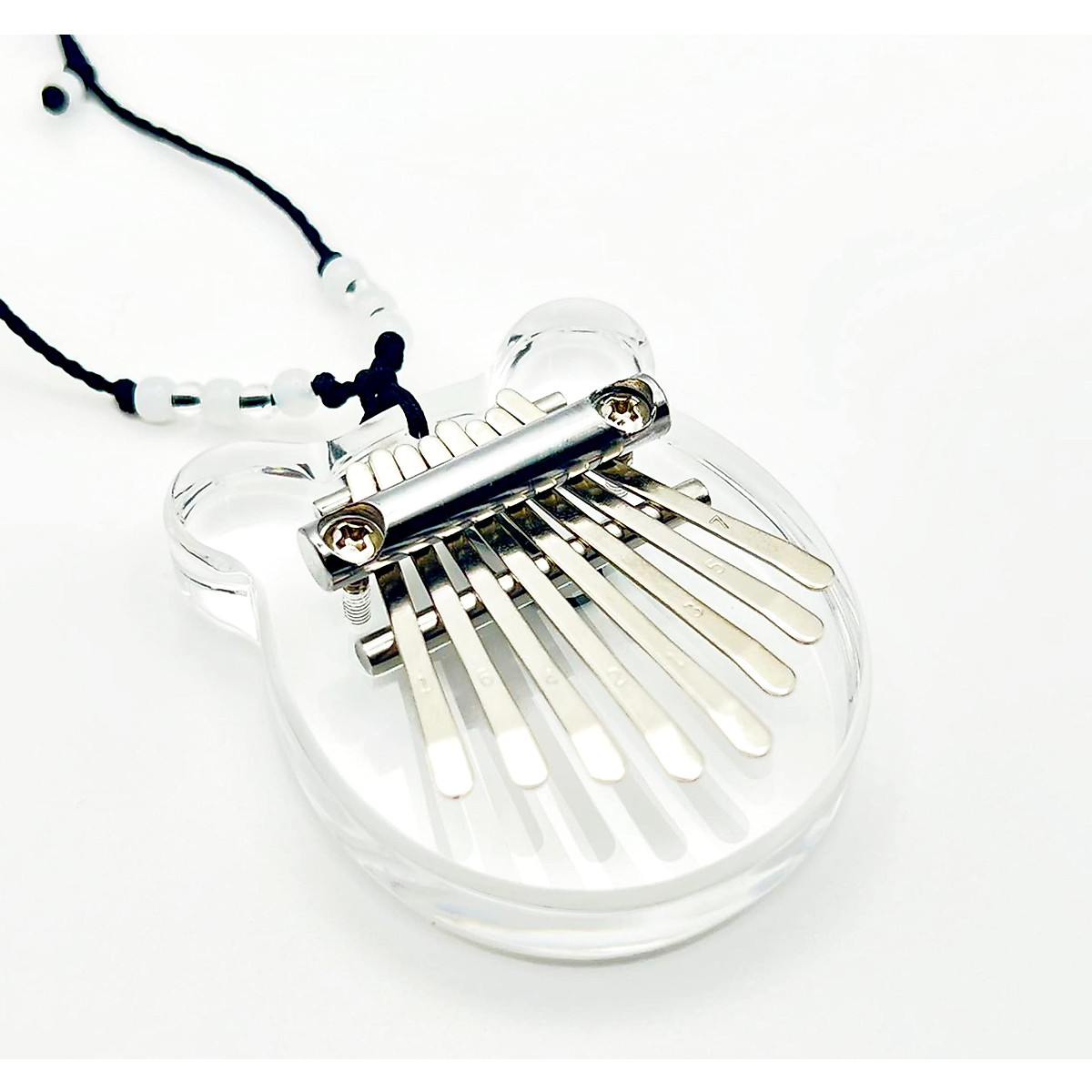SonicoTech Mini Kalimba Mini Thumb Piano 8 Keys Finger Piano Marimbas Hand Piano Cute Kalimba with Lanyard Keychain Special Lovely Gifts (Crystal bear) Visit Store for Bundle Sales