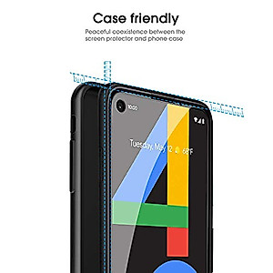 OMOTON [4 Pack] Screen Protector for Google Pixel 4a (Not Fit for 4a 5G), Scratch Resistant/Easy-Install/Bubble Free/Tempered Glass Screen Protector Compatible with Google Pixel 4a