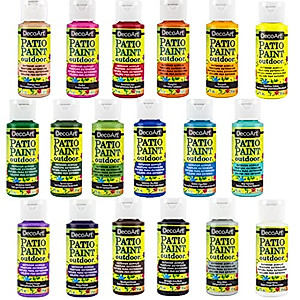DecoArt ACRYLIC PATIO PAINT FAN FAVORITES SAMPLER SET, Assortment, 2 Fl Oz (Pack of 18)