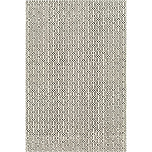 Hauteloom Puna Living Room, Bedroom Area Rug - Contemporary - Off White, Black - 8' x 10'