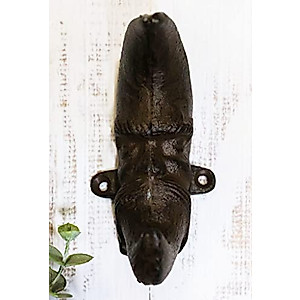 Ebros Gift Rustic Cast Iron Rust Antiqued Celestial Heavens Half Crescent Moon Wall Hook Hangers Organizer Leash Coat Hat Keys Moons Decor Plaque (1)