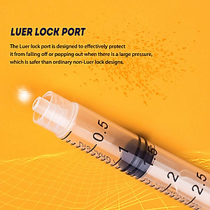 SHAOTONG 3mL Syringe with 23 Gauge 1 Inch Dispensing Needle, Lab Disposable Sample Injection Syringes for Measurement Liquid, Refilling Inks, Oil or Glue Applicator, 20 Pack