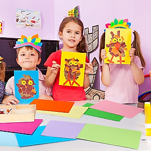 Thenshop 320 Pcs Cardstock Paper 16 Assorted Color 250gsm 8.3 x 11.6 A4 Construction Heavy Weight Thick Double Sided Printed Colored Paper for DIY Cards Making Art Scrapbooking School Party