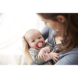 NUK Cute-as-a-Button Glow-in-The-Dark Orthodontic Pacifiers, Baby Girls, 0-6 Months, 2-Pack, 0.09 Pounds