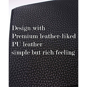 Tissue Box Holder Rectangular Leather – with Bottom Belt [JESMINI, Black] Modern Long PU Leather Rectangle Tissue Box Cover Holder Decorative for Bathroom Vanity Countertop/Night Stands/Office Desk