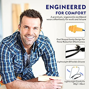 MIPEACE Bluetooth earplug Headphones, Neckband Wireless Earbuds earplugs-29db Noise Reduction isolating in-Ear earplug Earphones with mic and Controls,IPX5 sweatproof,19+Hour Battery for Work Safety
