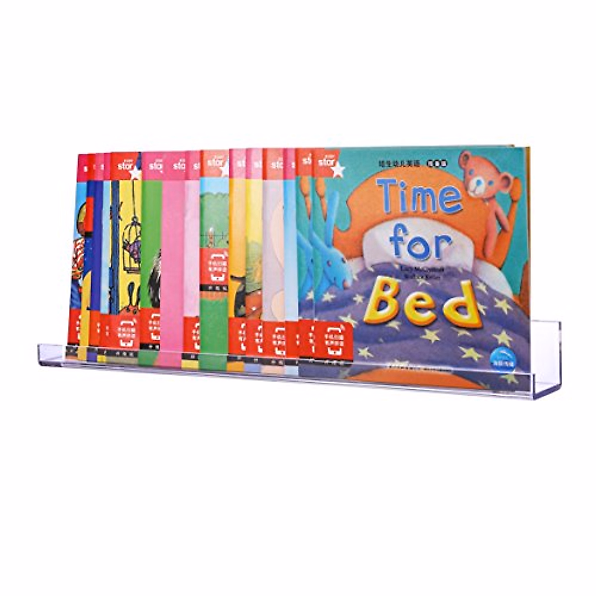 Sooyee 3 Pack 15 Inch Acrylic Invisible Kids Floating Book Shelves for Kids Room,Modern Picture Ledge Display Shelf Toy Storage Wall Shelves,Clear