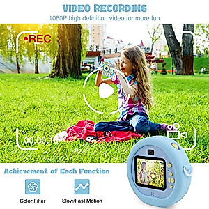 Kids Camera for Girls and Boys, Hacevida Kids Digital Camera with 1080P HD Dual Lens 8X Zoom 32GB TF Card, Toddler Camera Best Christmas Birthday Gifts for Toddler Kids 3 Years Old and Up