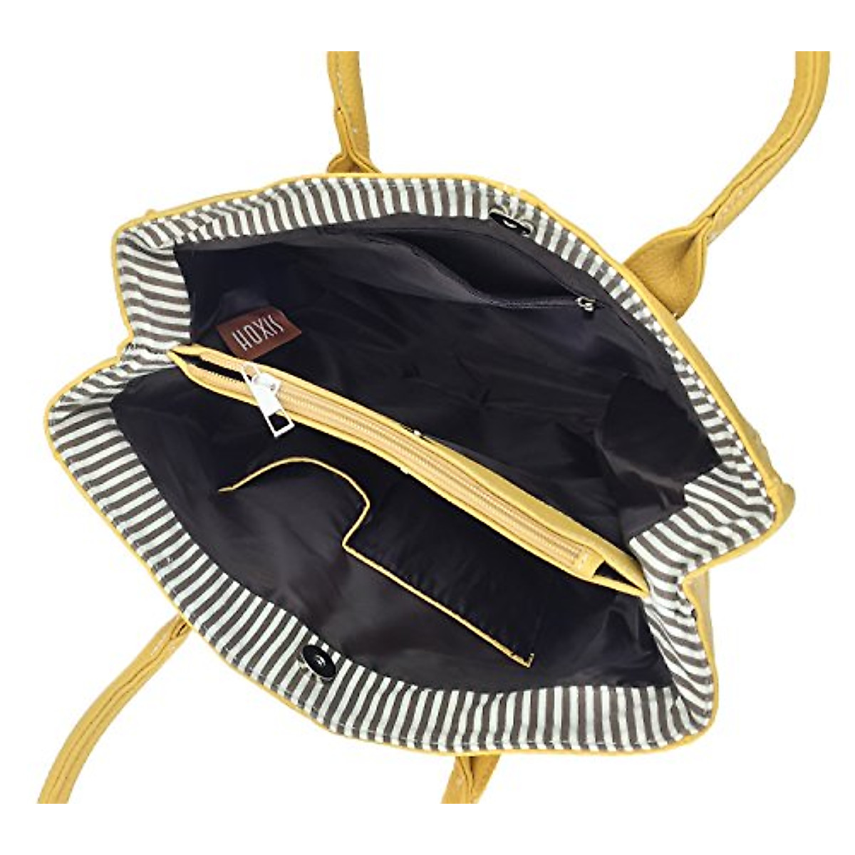 HOXIS Classical Office Lady Minimalist Pebbled Faux Leather Handbag Tote/Magnetic Snap Purse