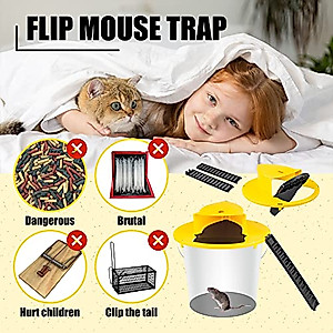 SANDALLI 2 Pack Mouse Trap Bucket Multi Catch Mice Trap for Indoor Outdoor Use, Compatible 5 Gallon Bucket (Round - 2 Packs)