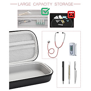 STUKCAZE Hard Stethoscope Case for 3M Littmann Classic III, Lightweight II S.E, MDF Acoustica Stethoscope, Stethoscopes Carrying Case with Mesh Bag for Nurse Accessories Gauze Penlights Cotton Swabs
