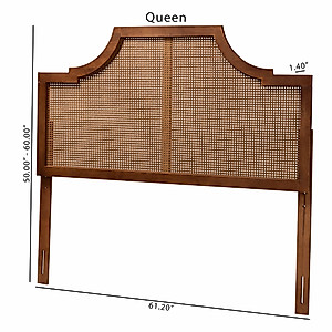 Baxton Studio Mid-Century Headboard, King, Walnut Brown
