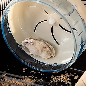 PawHut 2-Tier Hamster Cage, Small Animal Habitat for Rats, Gerbils, Mesh Wire Ventilated Enclosure with Exercise Wheel, Water Bottle, and Food Dishes