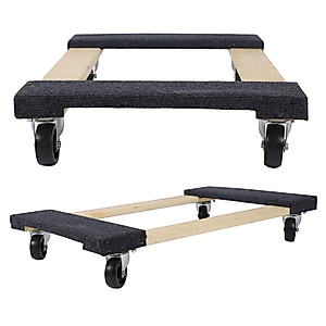 2 Sets of Furniture Carts, Multifunctional, Durable, Rust Proof Carpets, Hardwood Mobile Carts, Used for Transporting Household Appliances.