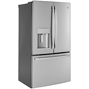 GE GYE22GYNFS 36" French Door Counter Depth Refrigerator with 22.1 cu. ft. Total Capacity Space Saving Ice Maker Showcase LED Lighting in Stainless Steel
