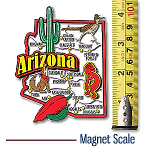 Arizona Jumbo State Magnet by Classic Magnets, 3.2" x 4.1", Collectible Souvenirs Made in The USA