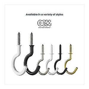 OOK 50683 1-1/4-Inch Vinyl Mug Hooks Tidy Tins, White, 15-Piece (1 Pack)