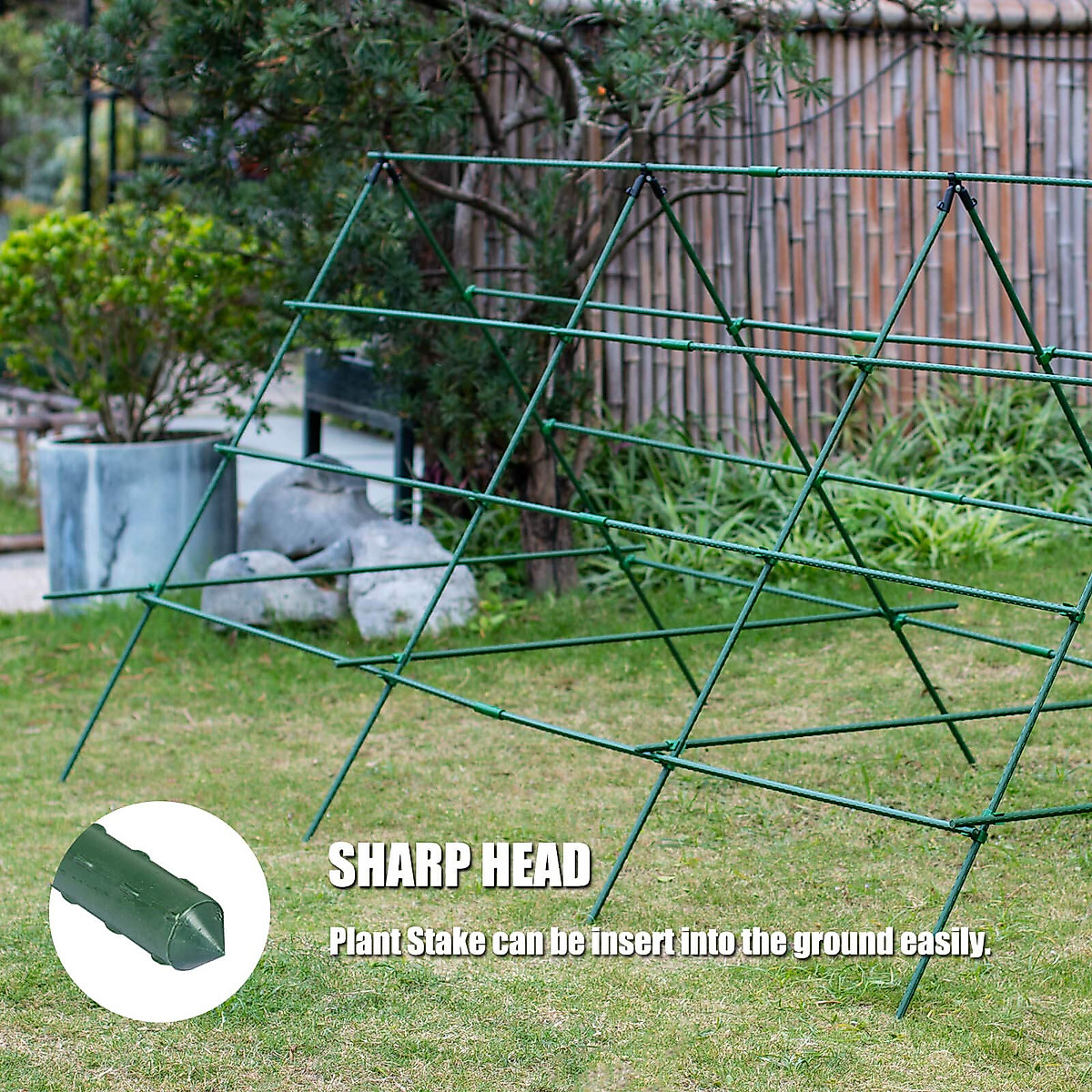 Orgrimmar 26 PCS 57" Garden Support Stakes Plastic Coated Deformable Climbing Plant Trellis Plant Climbing Frame for Tomato Cucumber Eggplant Vine Vegetable (57 Inch)