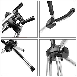 Mowind Foldable Alto Saxophone Stand Stainless Steel Sax Stand Holder Portable Saxophone Bracket Adjustable Stand with Leather Bag