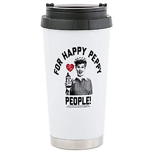 CafePress Lucy Happy Peppy 16 Oz Stainless Steel Travel Mug Stainless Steel Travel Mug, Insulated 20 oz. Coffee Tumbler