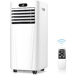 ZAFRO 8,000 BTU Portable Air Conditioners Cools up to 350 Sq.ft, Portable AC Unit Built-in Cool, Dehumidifier, Fan Modes, Room Air Conditioner with Remote/Installation Kits, White