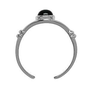 Silvershake Natural Black Onyx Stone 925 Sterling Silver Toe or Knuckle Ring