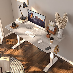 SANODESK Standing Desk Adjustable Height, 48x24 Inch Electric Standing Desk with Headphone Hook, Stand up Desk for Home Office Computer Desk，Handset with 4 Memory Presets and Charging Ports