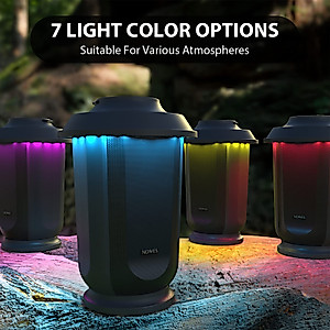NOWES Outdoor Bluetooth Speaker, True Wireless Stereo, RGB LED Light, Portable, Waterproof, 25W, 15H Battery Life, 100M Range, 2 Pack
