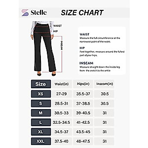 Stelle Women's Bootcut Dress Pants Business Casual 31" Stretchy Work Pants with Pockets Pull On Regular Slacks for Office (Black, Large)