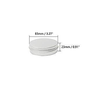 Othmro 6Pcs 3.4oz Metal Round Tins Aluminum Tin Cans Jar Refillable Containers 100ml Tin Cans Tin Container Bottle with Screw Lid for Salve Spices Lip Balm Tea Candies Silver 83×23mm