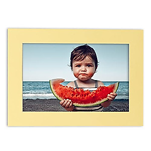 24x36 Mat for 20x30 Photo - Precut Soft Yellow Picture Matboard for Frames 24 x 36 Inches - Bevel Cut Matte to Display Art 20 x 30 Inches - Acid Free Pack of 10 MATS with Backing Boards & Clear Bags