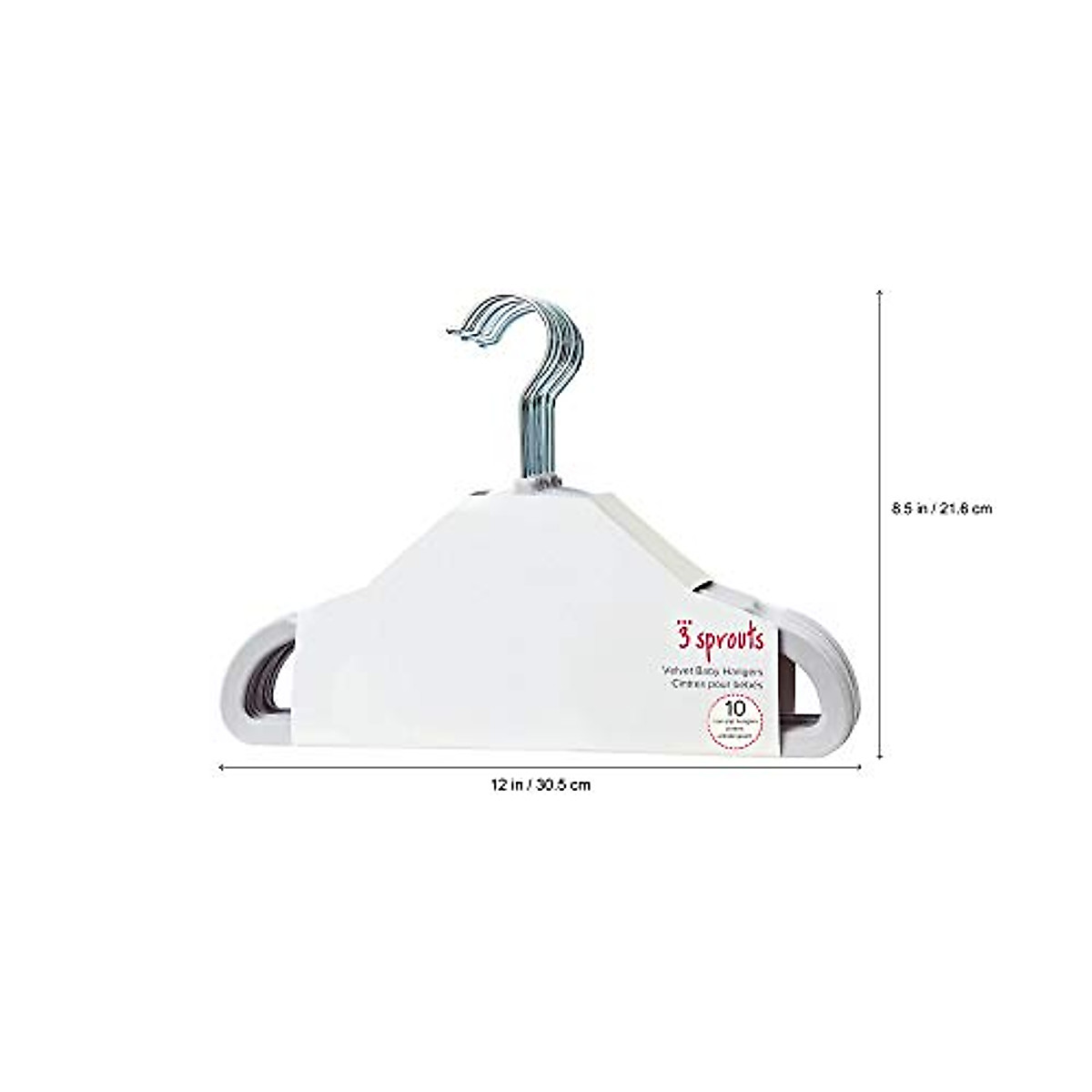 3 Sprouts Baby Hangers – Velvet Closet Clothes Organizers for Nursery, 10 Pack