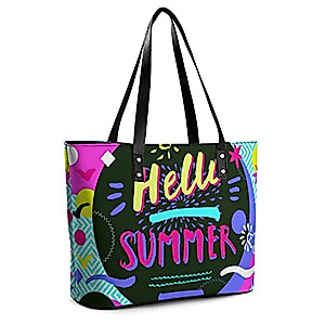 Womens Handbag Hello Summer Leather Tote Bag Top Handle Satchel Bags For Lady