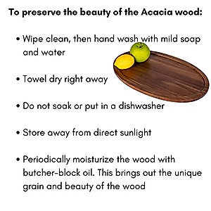 BirdRock Home 16.5" Acacia Oval Serving Platter | Charcuterie Board for Party Appetizers | Cheese Grazing Board | Kitchen Serving Platter | Espresso