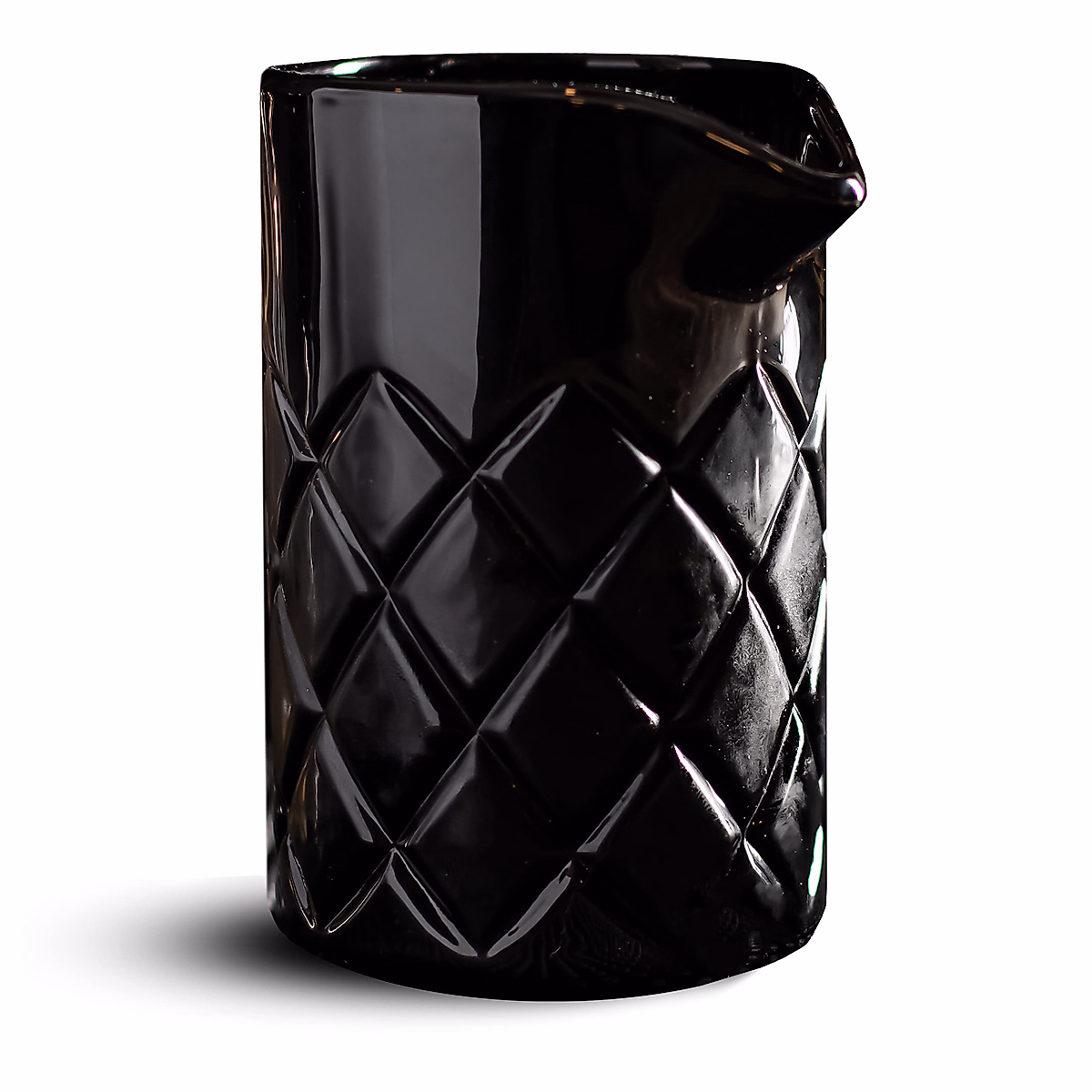 Amehla Cocktail Mixing Glass - Black Bar Mixer Pitcher, Thick and Weighted for Stirred Cocktails, 17-ounce / 500ml