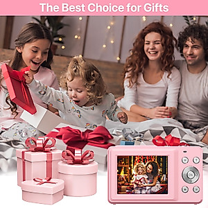 1080P Kids Digital Camera with Lanyard (No SD Card), 44MP Digital Point and Shoot Camera with 16X Zoom, Anti-Shake, Vlogging Camera for Students