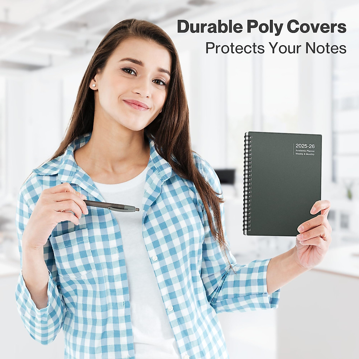 Dunwell 2023 Planner Weekly Monthly (6x8.25"), Small 2023 Planner Book, Agenda 8 x 6, Calendar Yearly Planner, Monthly Tabs, Bookmark, Notes, Inner Pocket, Stickers