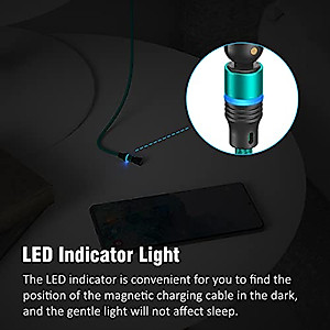 FACROO Magnetic Charging Cable[7-Pack, 1.6ft+3.3ft+3.3ft+6.6ft+6.6ft+10ft+10ft], 540° Rotation Magnetic Cable, 3 in 1 Nylon Braided Magnetic Phone Charger Compatible with Micro USB and Type C - Green