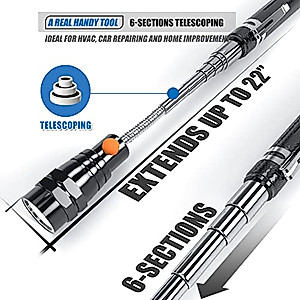 Magnet 3 LED Magnetic Pickup Tool, Telescoping Flexible Extendable Led Flashlights, Gifts for Men Dad Him 9 in 1 Multitool Pen Set, Christmas Gifts Cool Gadgets for Men