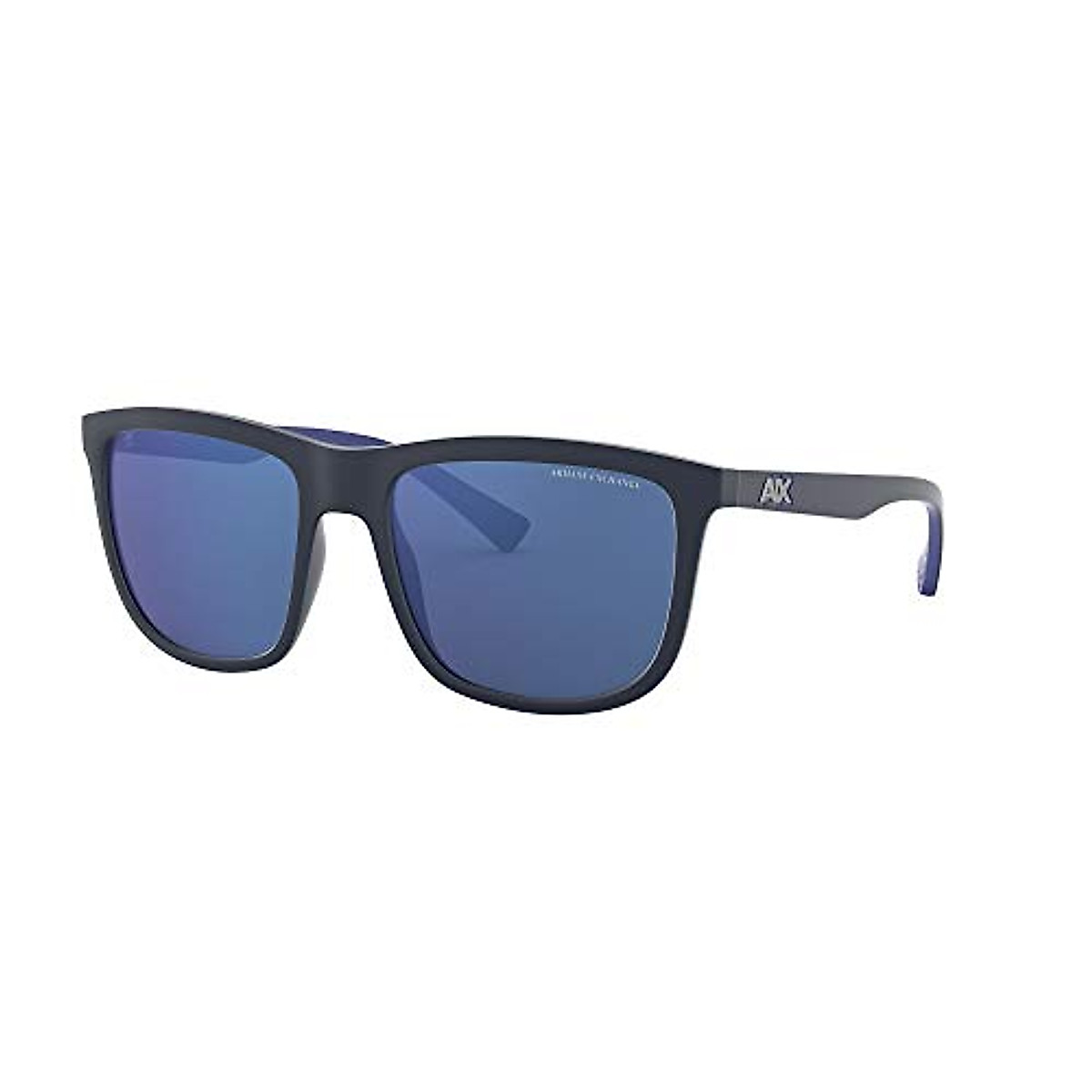 A|X ARMANI EXCHANGE Men's AX4093S Square Sunglasses, Matte Blue/Blue Mirrored/Blue, 56 mm