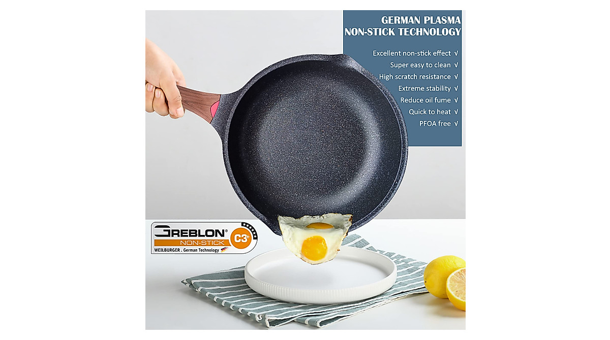 Vinchef Nonstick Deep Frying Pan - 12in Ceramic Skillet